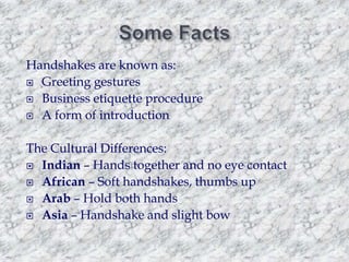 Handshakes and greetings | PPTX