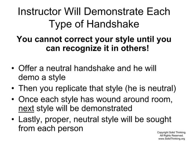 Hand Shaking Basics | PPT