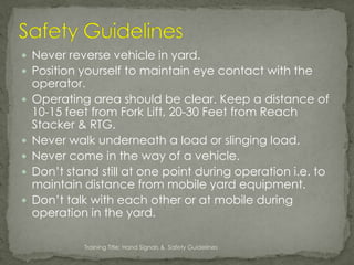 Hand signals & safety guidelines | PPTX