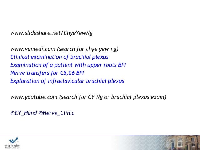 FRCS Revision - Brachial Plexus & Hands | PPT