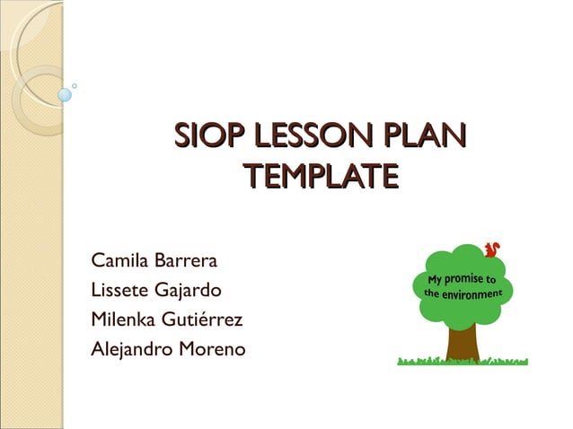 Hands on activity presentation siop lesson plan template | PPT