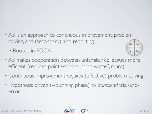 A3 thinking - background, process and examples | PDF