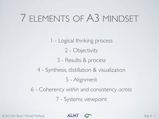 A3 thinking - background, process and examples | PDF