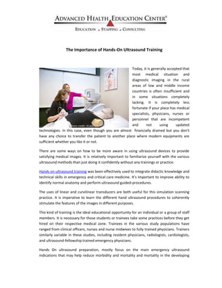 Hands on ultrasound training | PDF | Medical Health