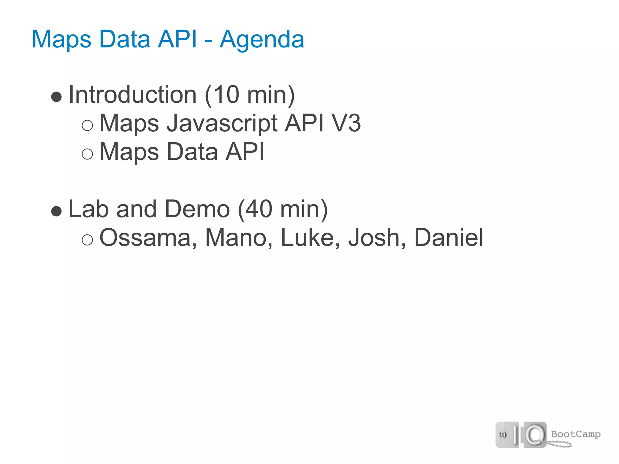 Hands on with the Google Maps Data API | PPT