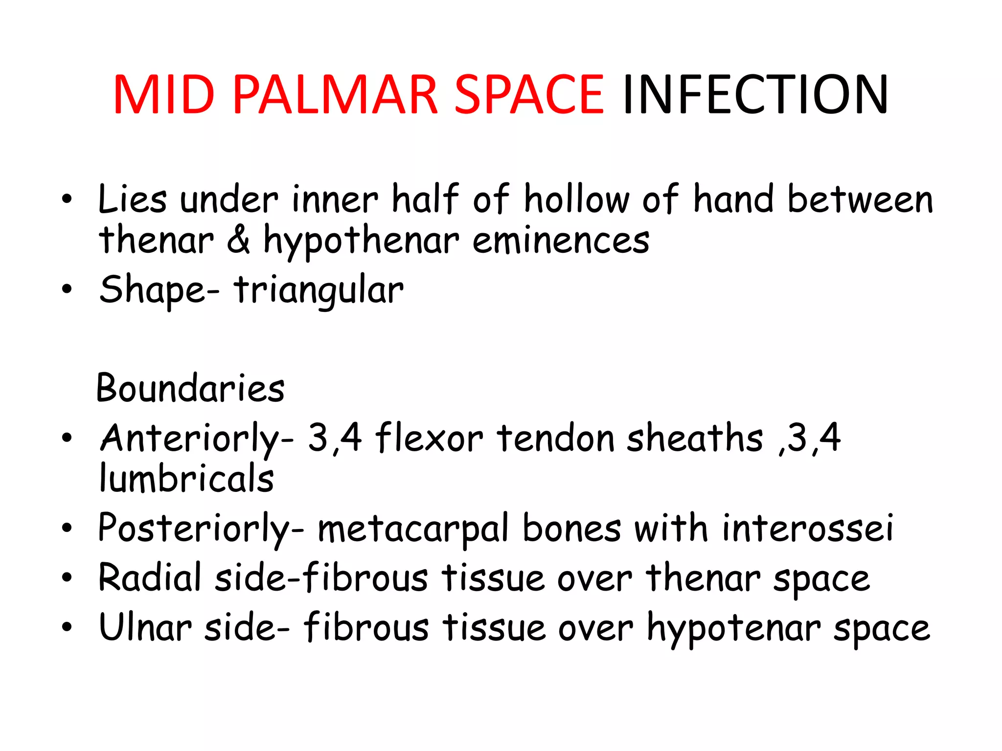Hand spaces anatomy & infections | PPTX