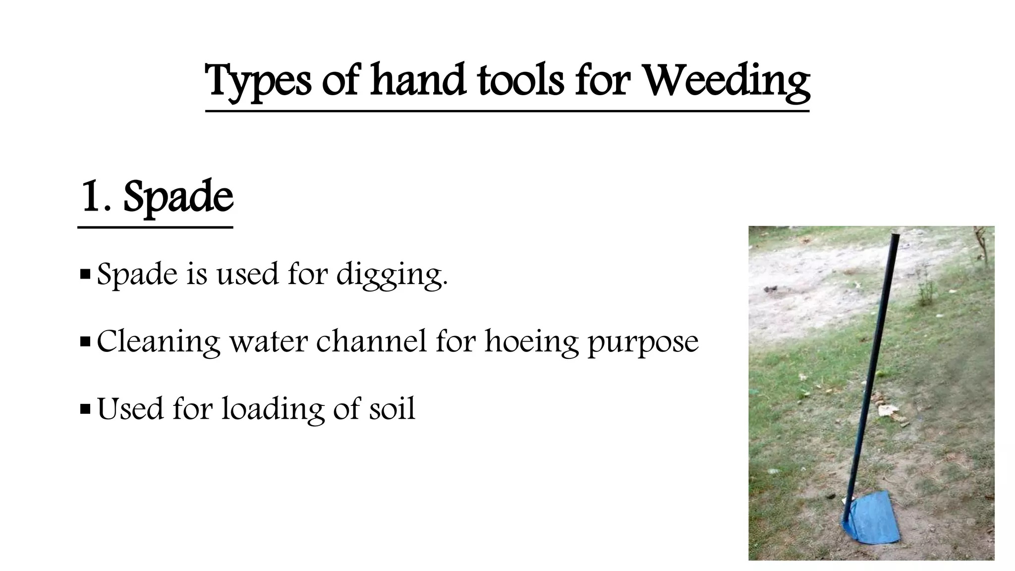 Hands tools for weeds control | PPTX