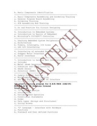 IT,CSC STUDENT IN PLANT TRAINING | PDF