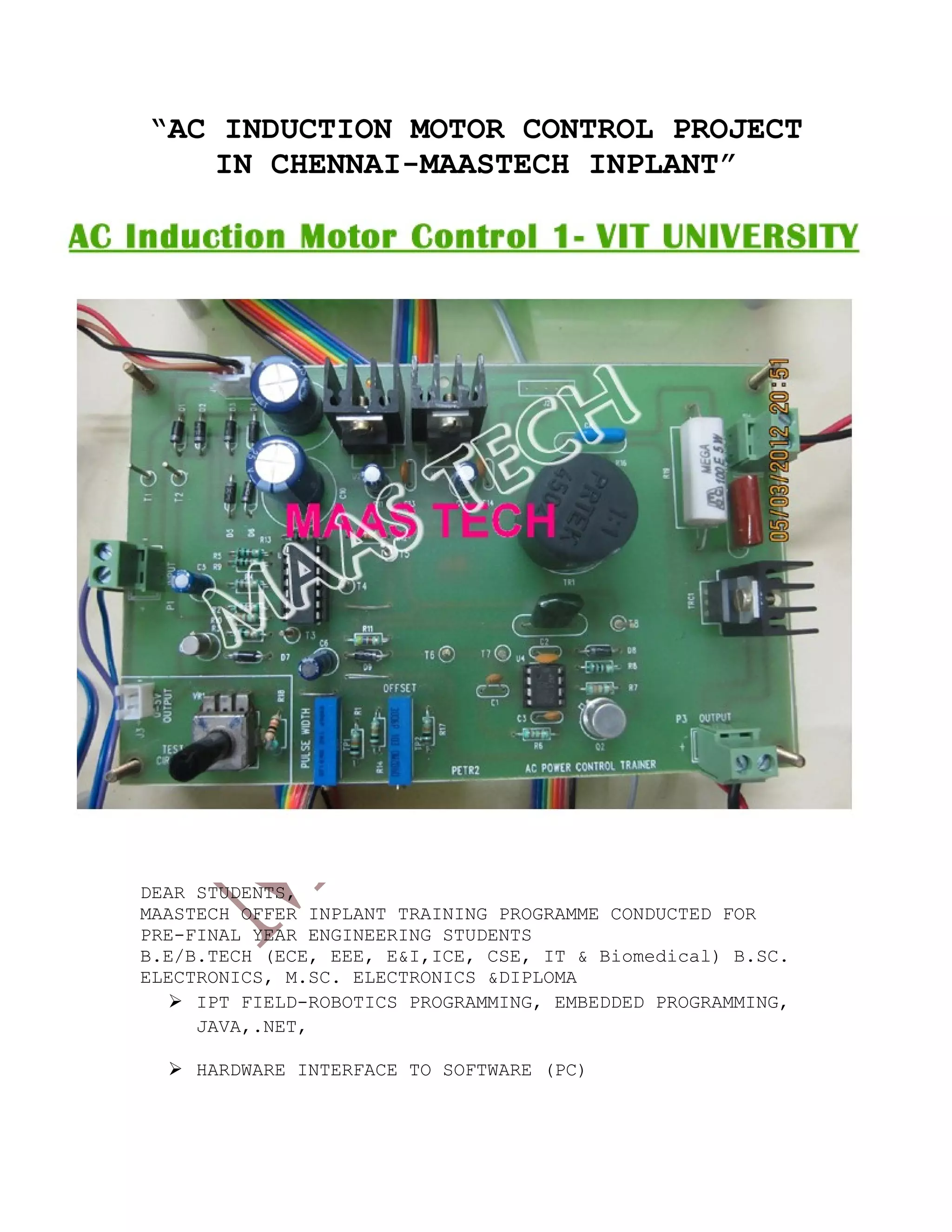 AC MOTOR CONTROL PROJECTS | PDF