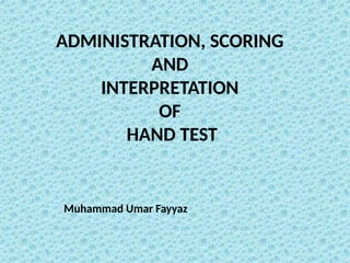 Hand Test for student to learn how to deal | PPTX