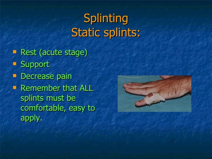 Static vs dynamic splint - ratfer