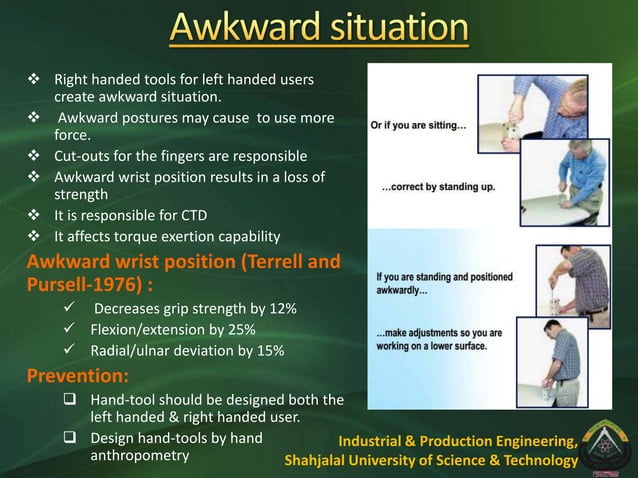 Hand tool design for ergonomics