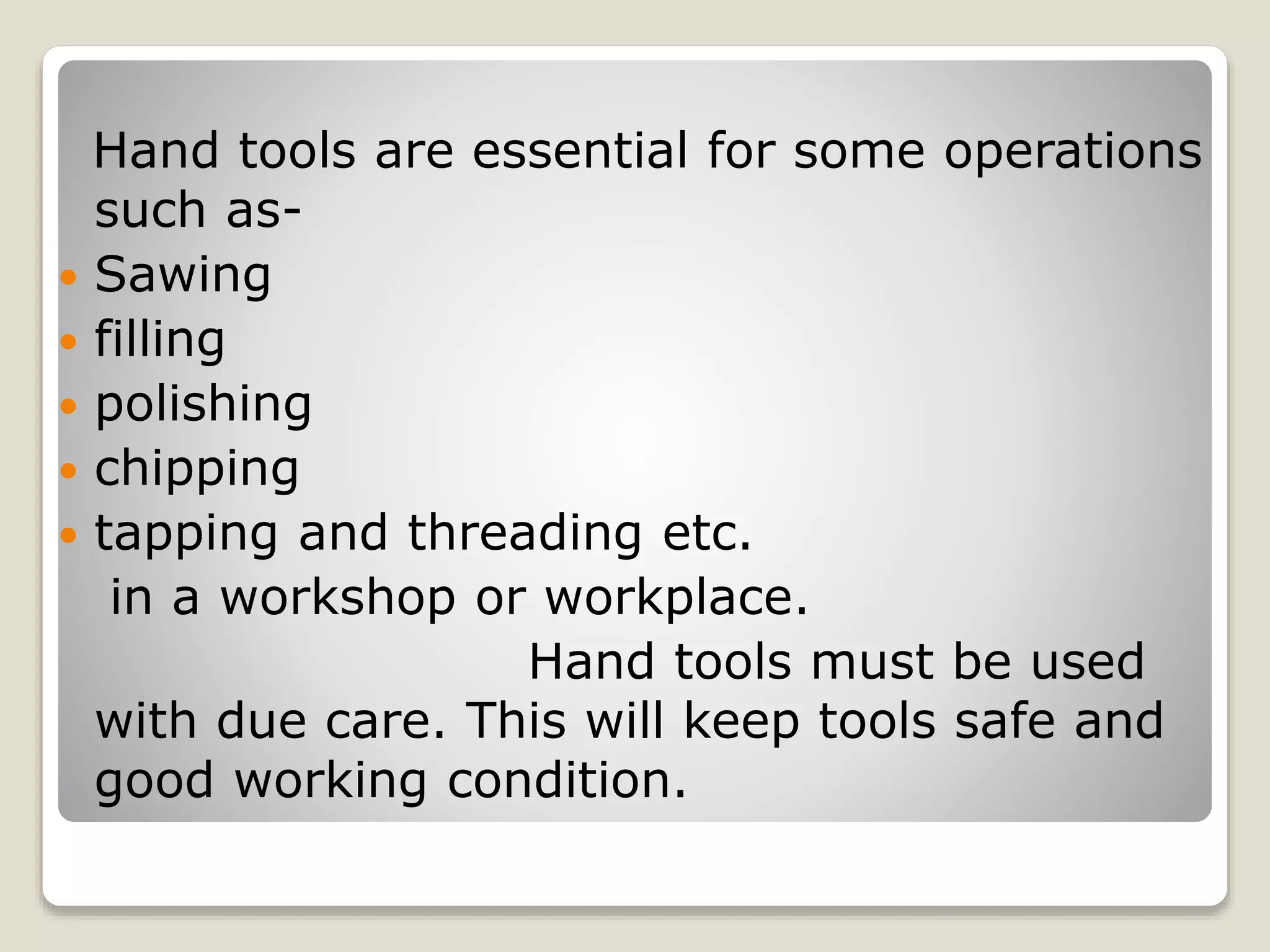 Hand and portable tools | PPTX