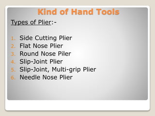 Hand and portable tools | PPTX | Woodworking | Arts and Crafts
