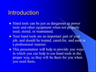 Hand Tool health Safety and environment. | PDF