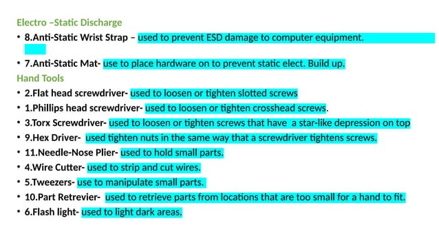 Computer/ICT/TLE -Hand Tools and Equipment.pptx