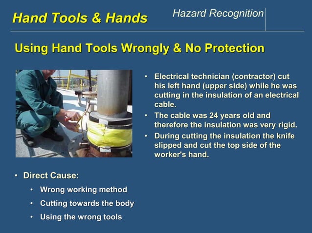 Hand tools and hand hazards ppt | PPTX | First Aid | Injuries