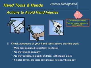 Hand tools and hand hazards ppt | PPTX