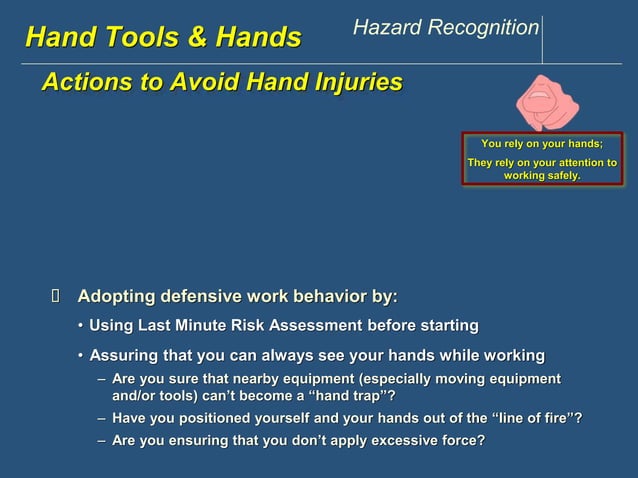 Hand tools and hand hazards ppt | PPT