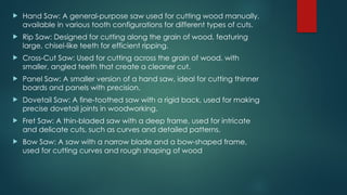 Comprehensive Guide to Using and Maintaining Carpentry Hand Tools | PPTX