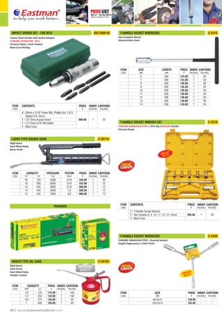 Eastman Hand tools price list 2015 | PDF