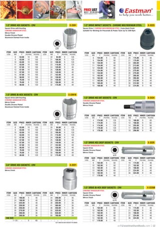 Eastman Hand tools price list 2015 | PDF