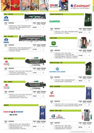 Eastman Hand tools price list 2015 | PDF