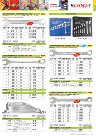Eastman Hand tools price list 2015 | PDF