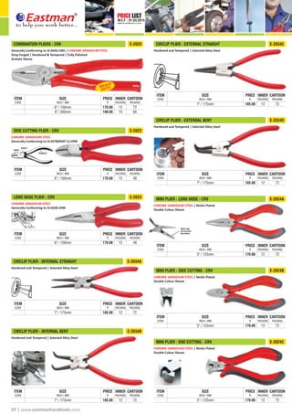 Eastman Hand tools price list 2015 | PDF