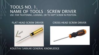 HAND TOOLS USED AT ELECTRONICS WORK PRESENTED BY KOUSTAV SARKAR | PPT