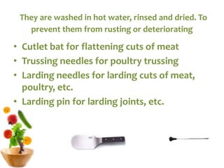 Hand tools used in larder | PPT