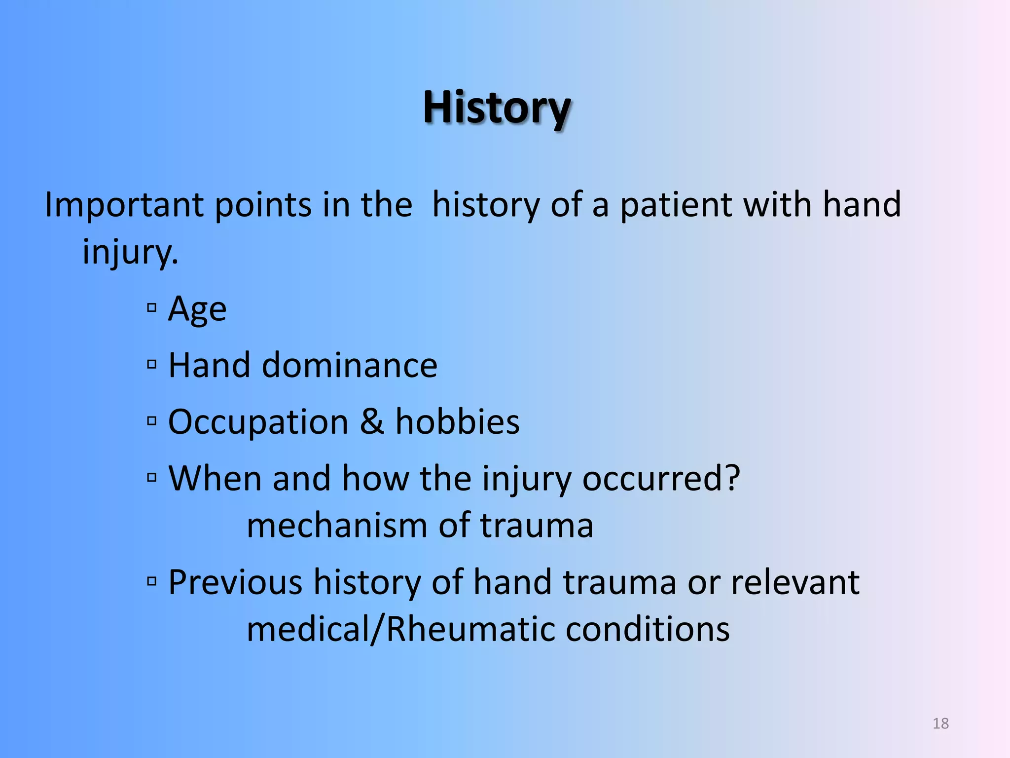 Hand trauma - soft tissue injuries overview ,principles of management ...