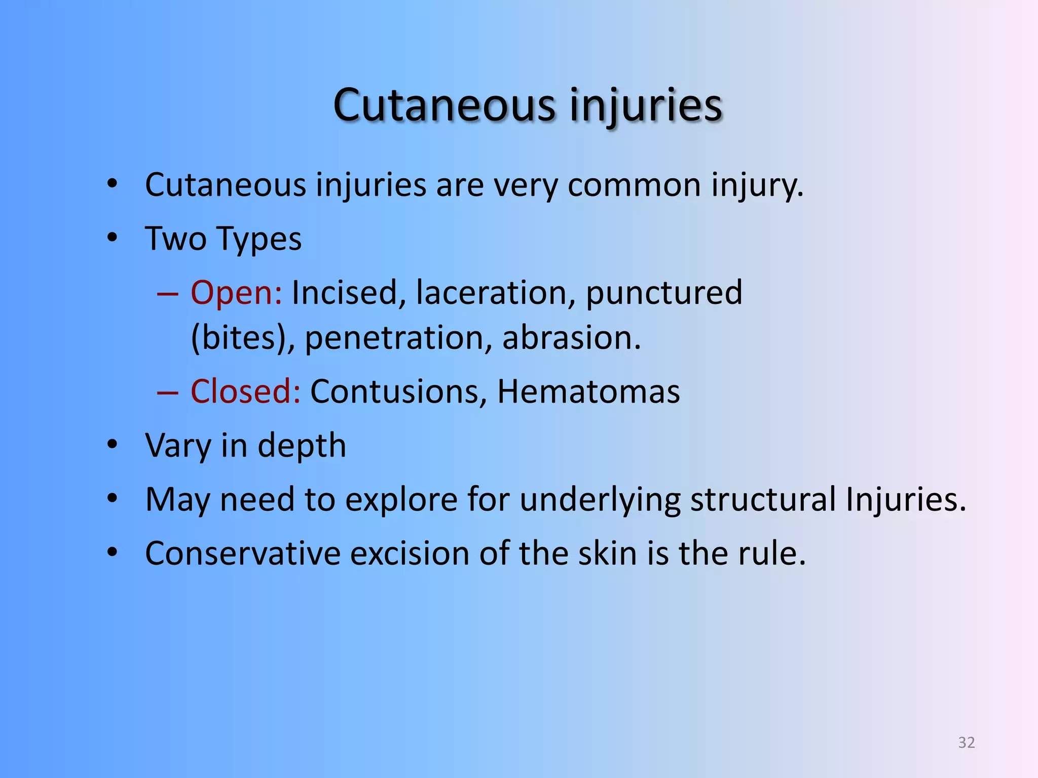 Hand trauma - soft tissue injuries overview ,principles of management ...