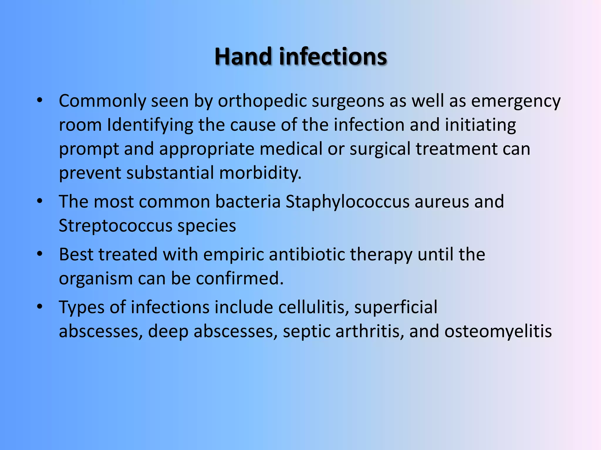 Hand trauma - soft tissue injuries overview ,principles of management ...