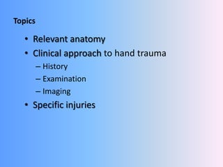 Hand trauma - soft tissue injuries overview ,principles of management ...