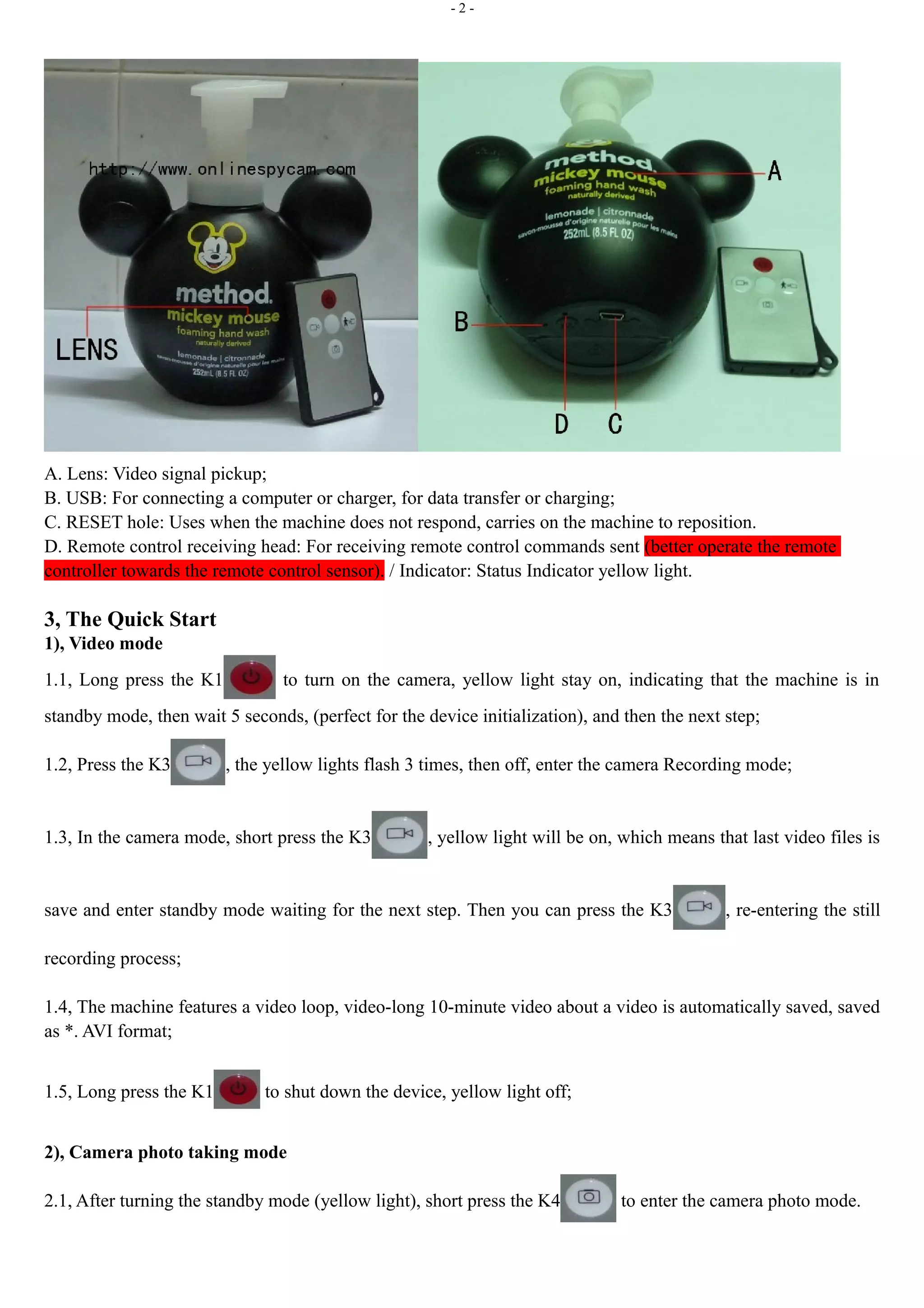 Hand wash camera user guide | PDF