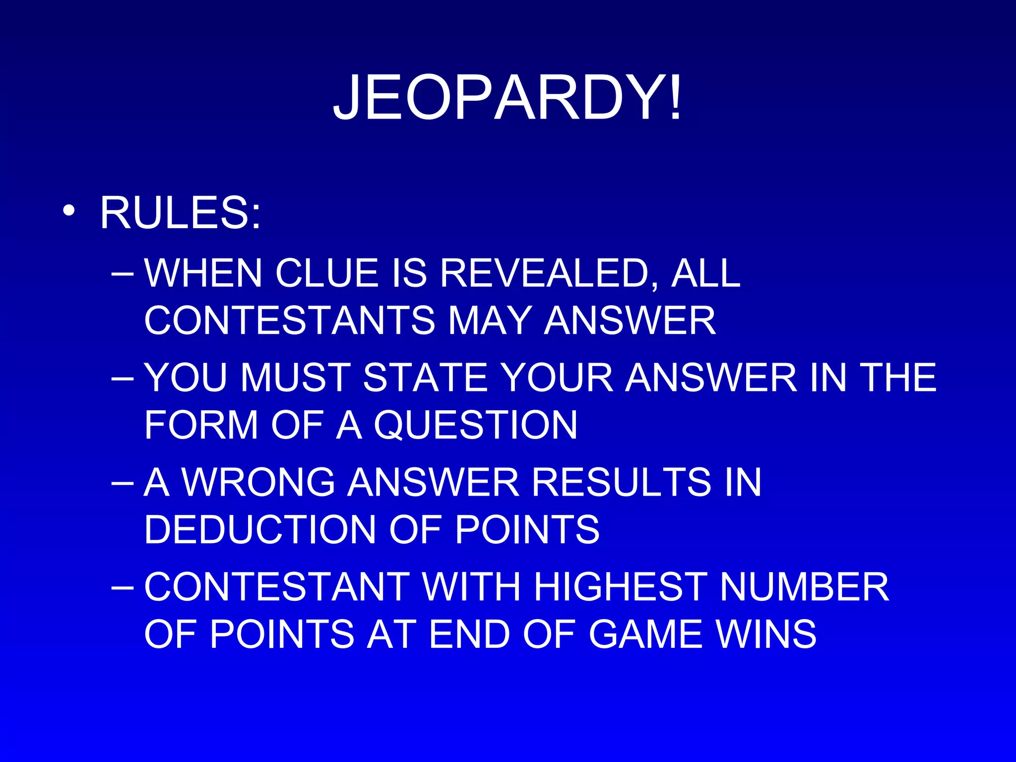 Handwashing Jeopardy Game | PPT