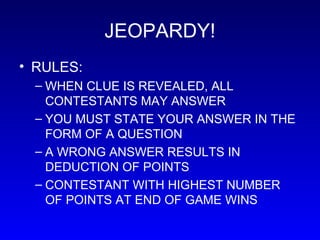 Handwashing Jeopardy Game | PPT