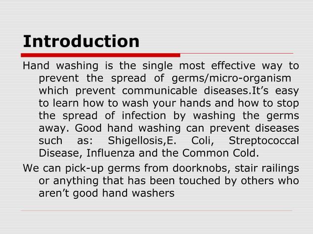 Hand washing presentation | PPT | Infectious Diseases | Diseases and ...