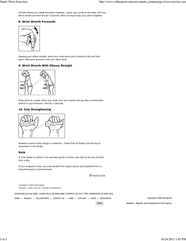 Hand wrist exercises | PDF | Death, Injury, or Military Conflict ...