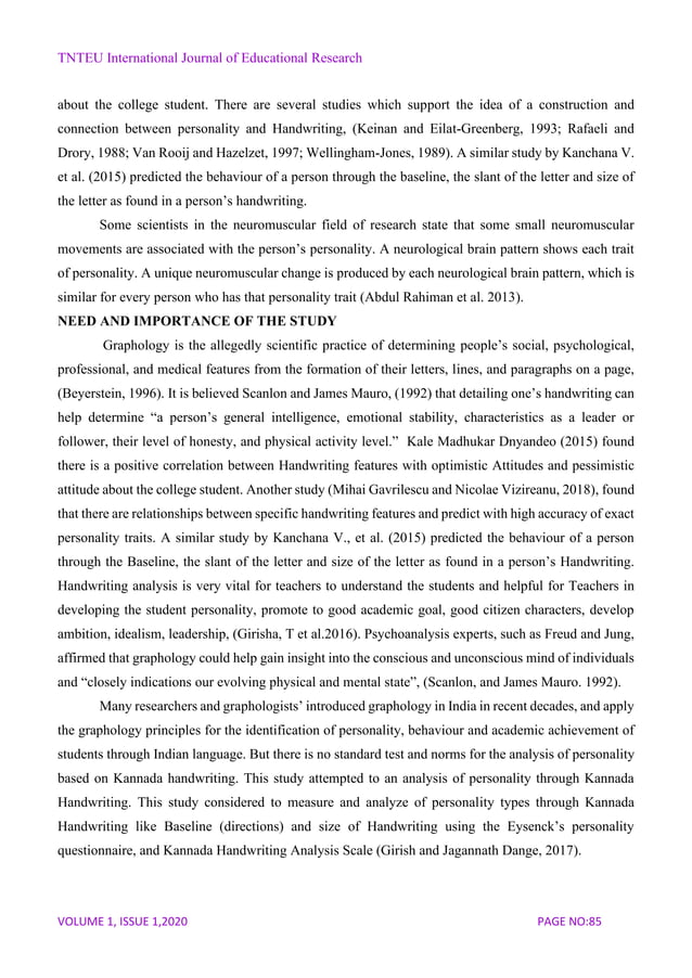Handwriting Analysis For Detection Of Personality Of Postgraduate
