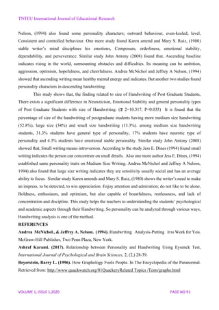 Handwriting analysis for detection of personality of postgraduate ...