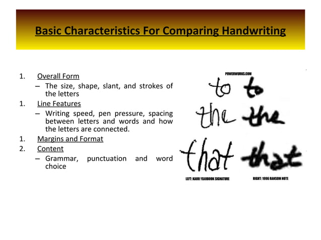 Handwriting and Document Examination | PPT
