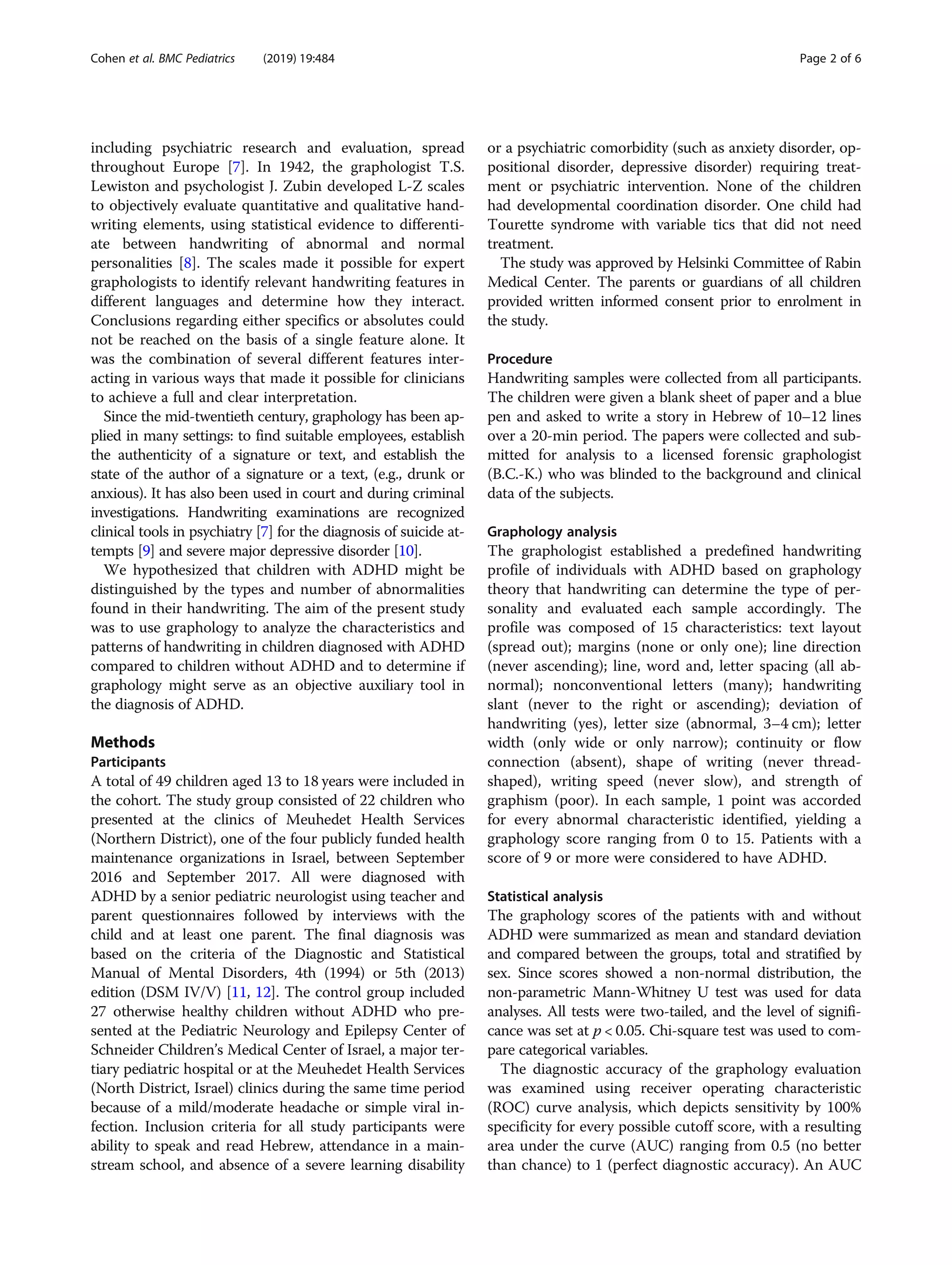 Handwriting in children with attention deficient hyperactive disorder ...