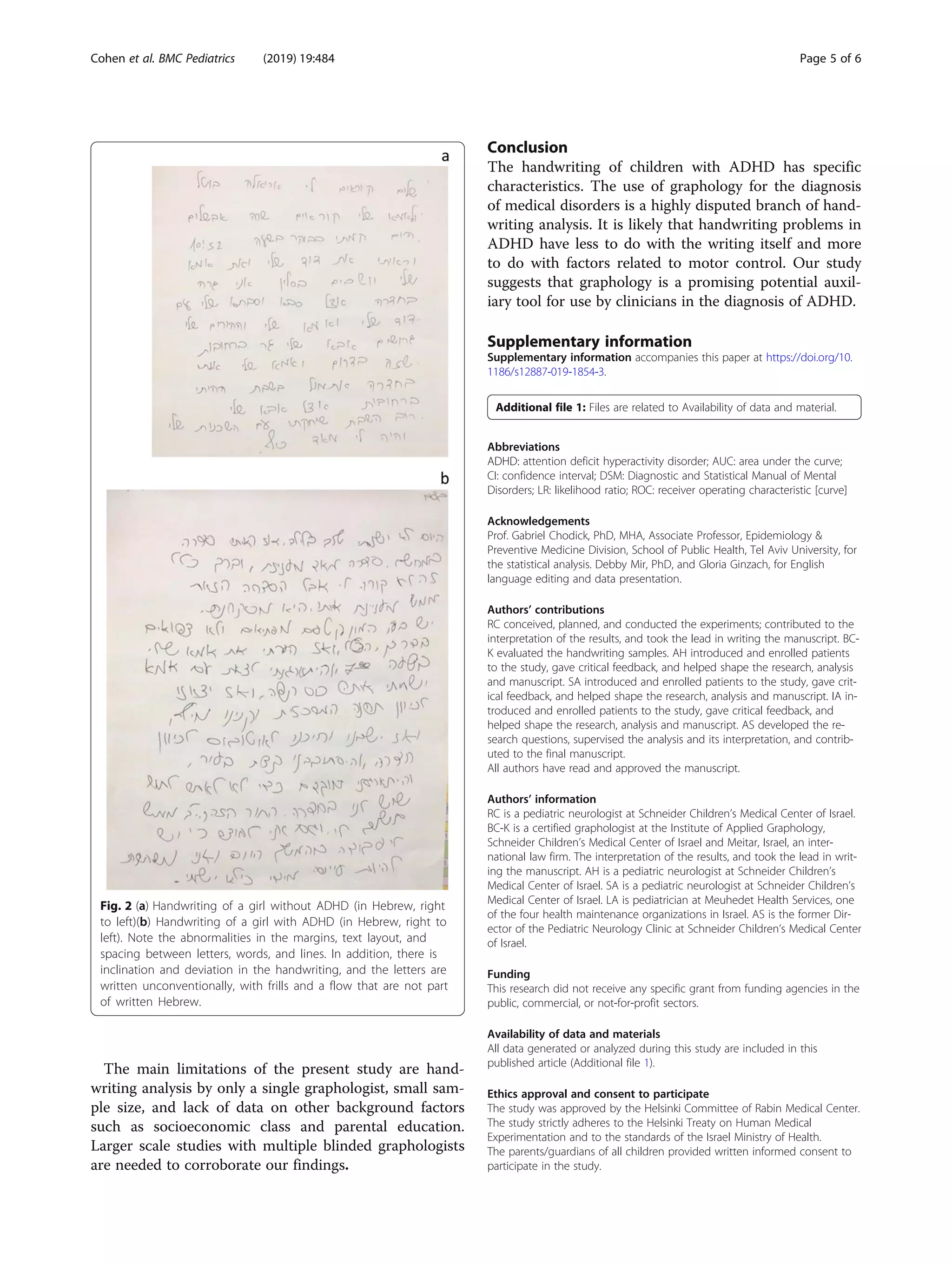 Handwriting in children with attention deficient hyperactive disorder ...