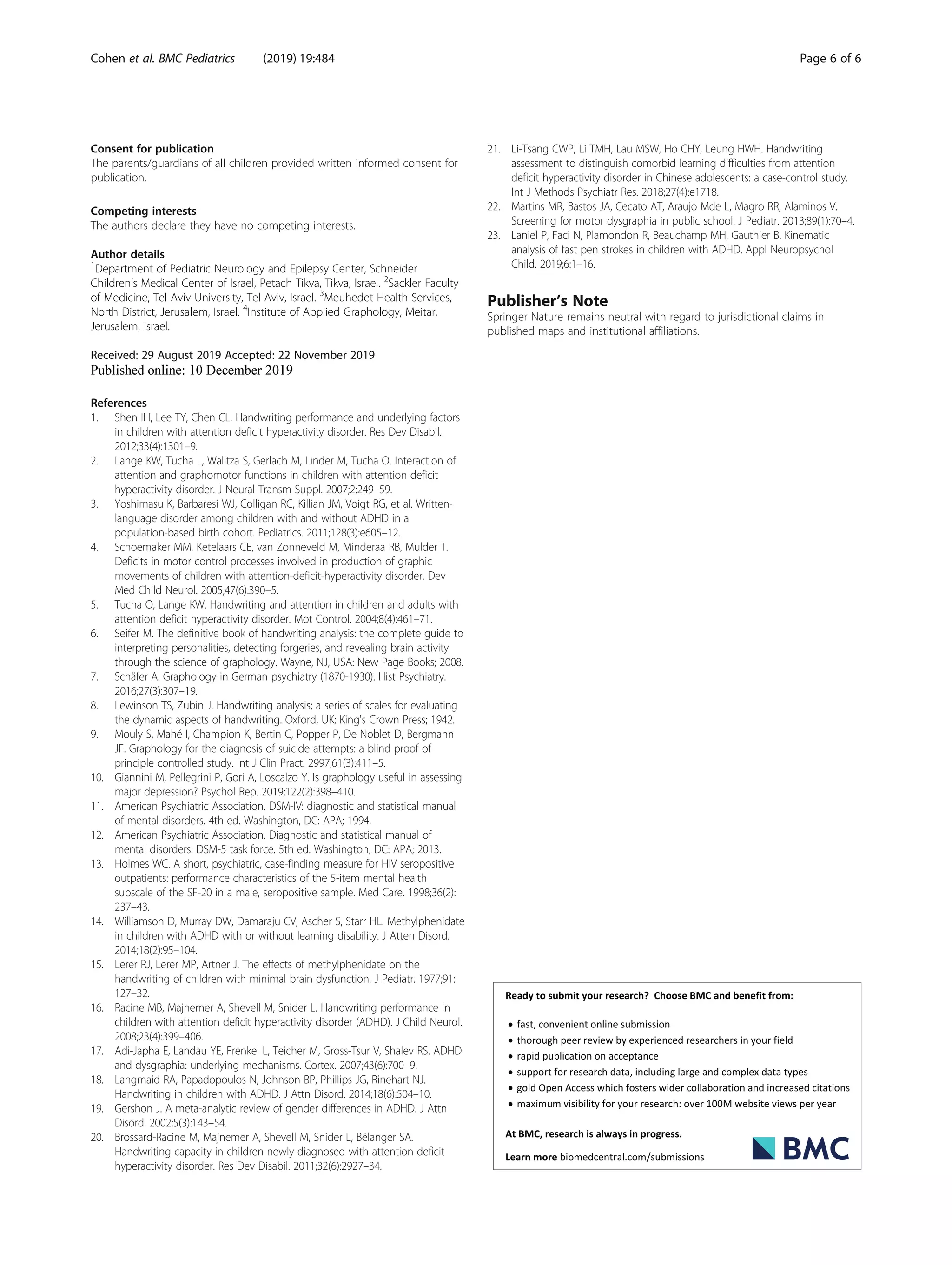 Handwriting in children with attention deficient hyperactive disorder : role of graphology | PDF