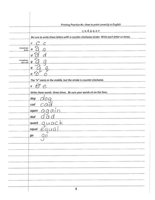 Handwriting print for ESL students | PDF