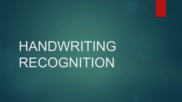 Handwriting Recognition | PPTX | Desktop Publishing | Computer Software ...