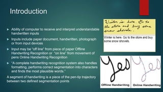 Handwriting Recognition | PPTX