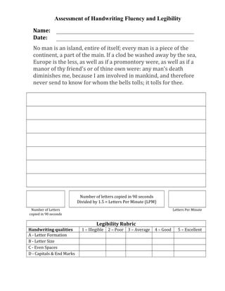 Handwriting speed secondary | PDF